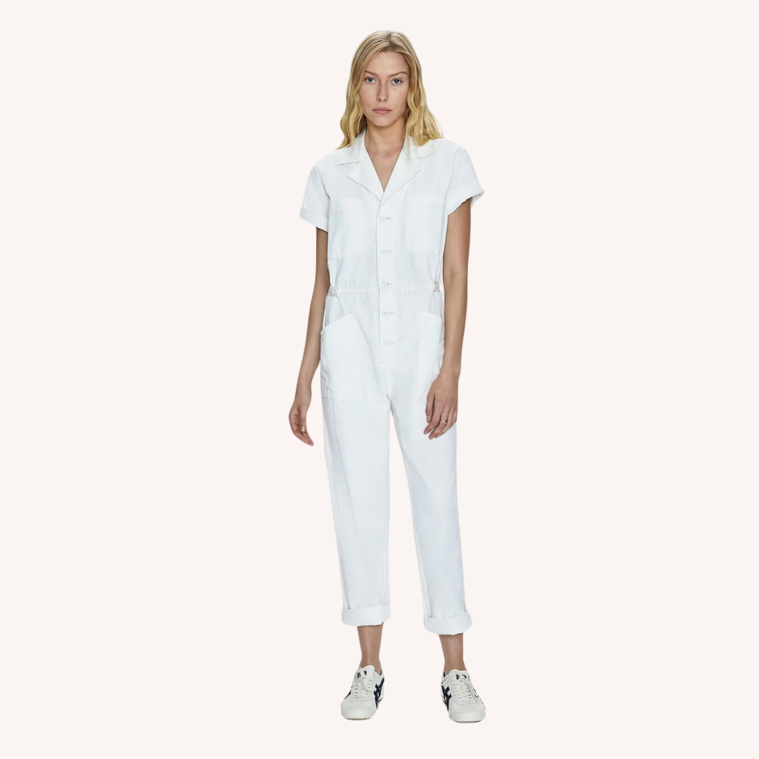 Grover Short Sleeve Field Suit- Alabaster – Irma Marie Designer Apparel
